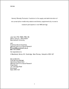 Bournemouth University Research Online [BURO] - Homely Remedy Protocols ...